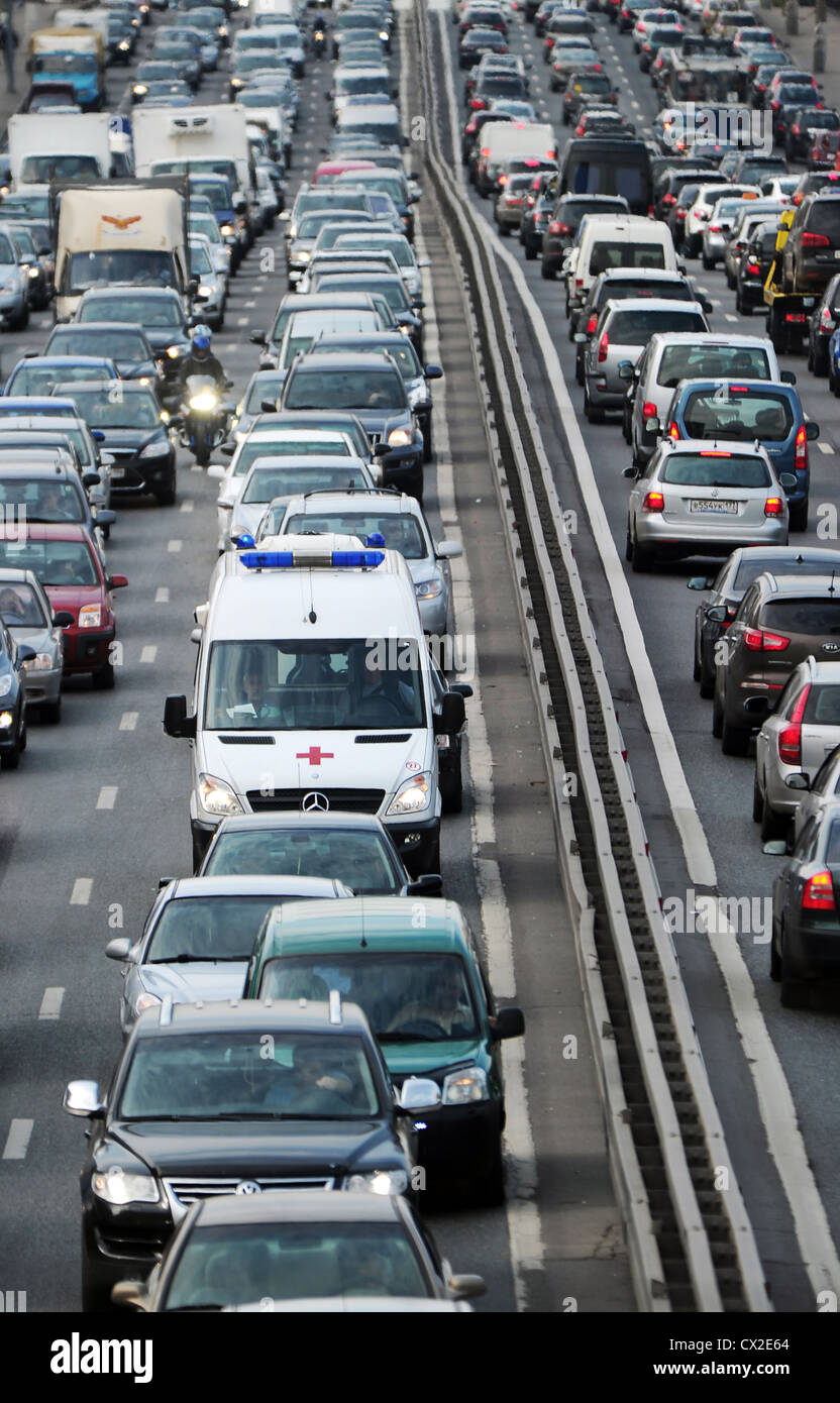 Ambulance Stuck In Traffic Jam High Resolution Stock Photography and ...