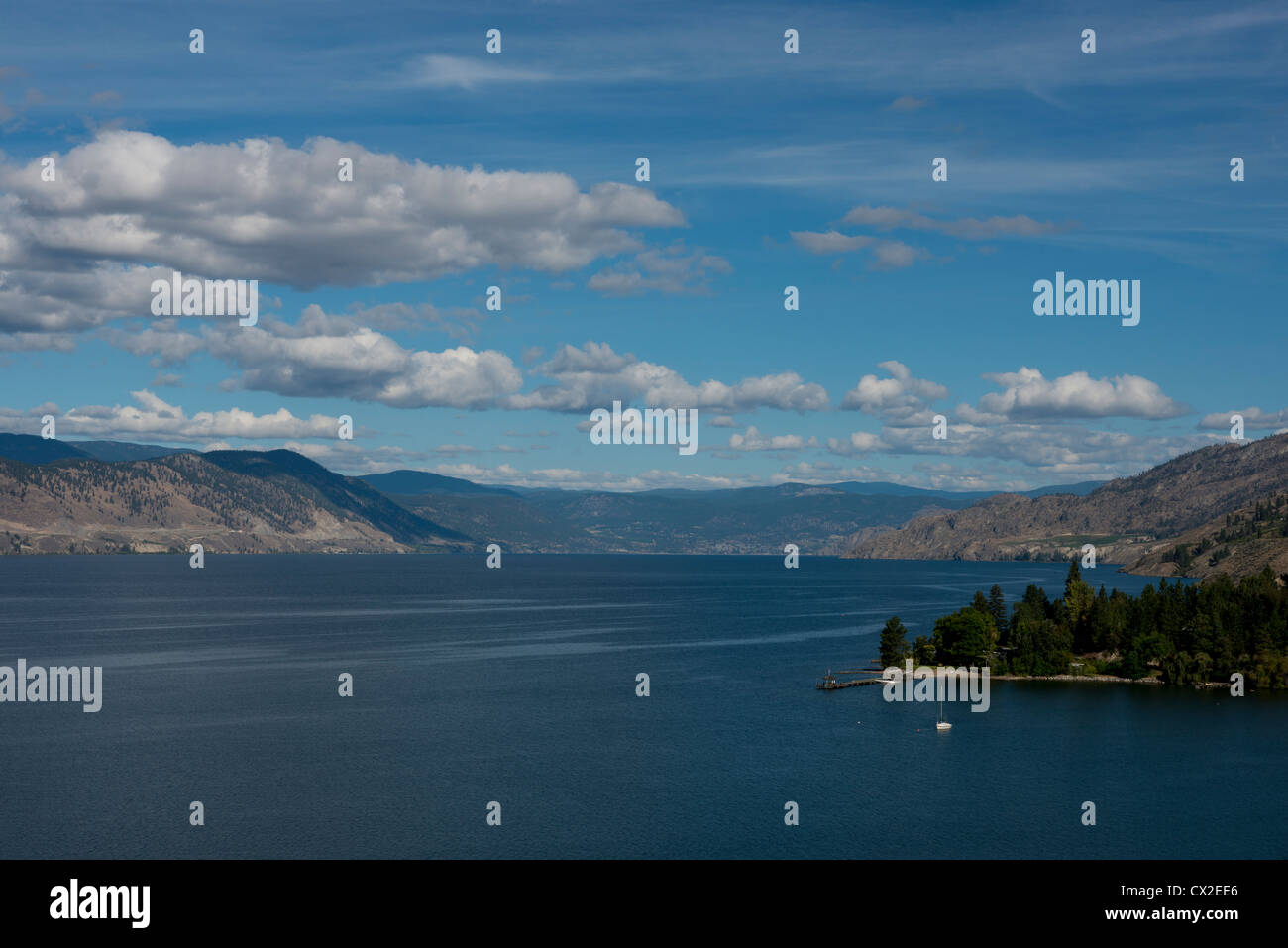 Naramata bench vineyards on Okanagan Lake, British Columbia, Canada ...