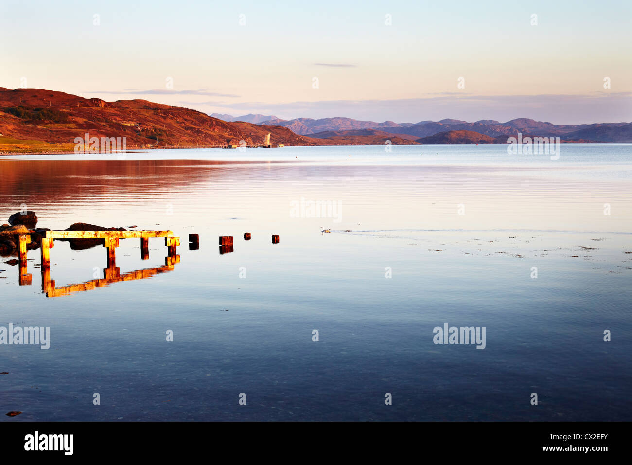 Morning, South across Loch Ewe From Aultbea Hotel, Aultbea, Scotland ...