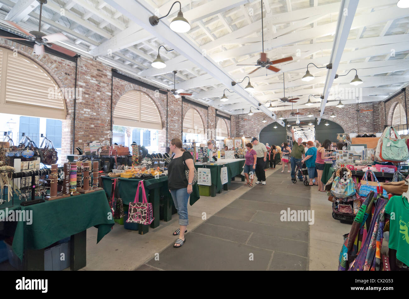 Scene from the Charleston, South Carolina City Market area Stock Photo ...