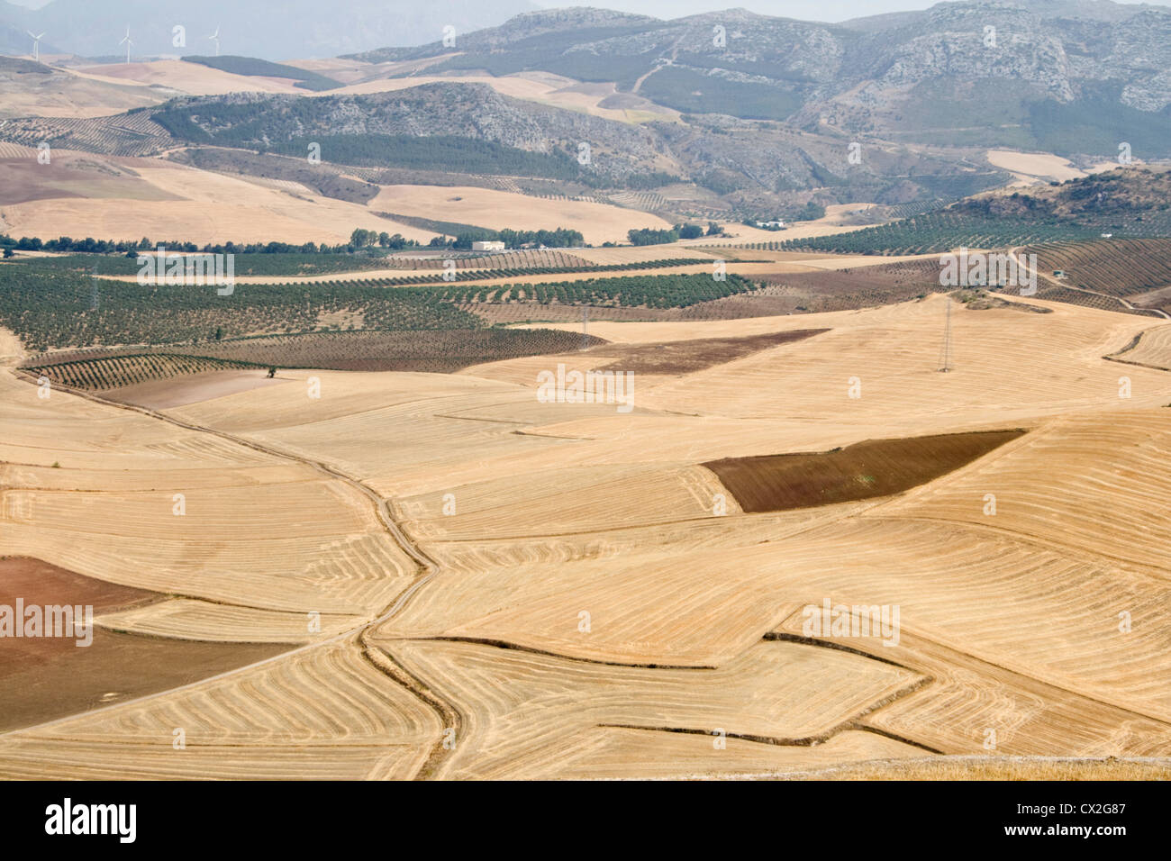 View of Spanish countryside from Castillo de la Estrella Teba Malaga ...