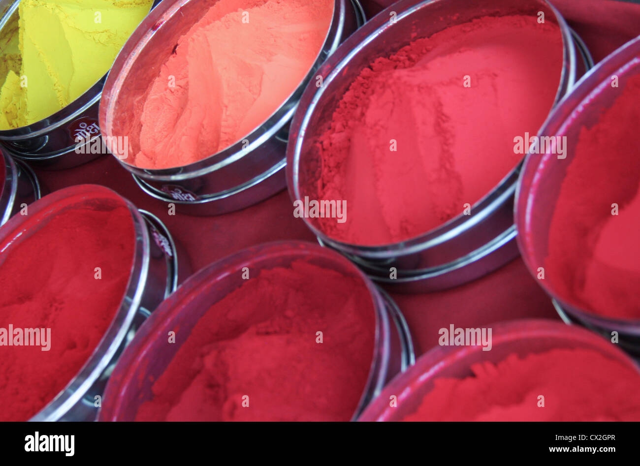 Colorful Tikka powder used in religious rituals in Hindu religion Stock ...