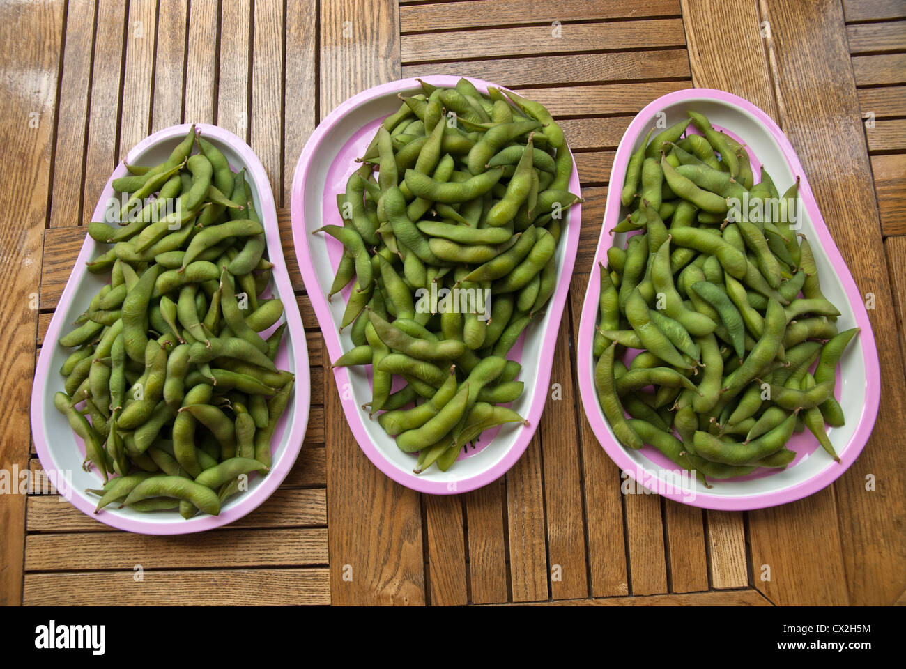 THREE PLATE FULL OF COOKED ORGANIC BEAN Stock Photo - Alamy