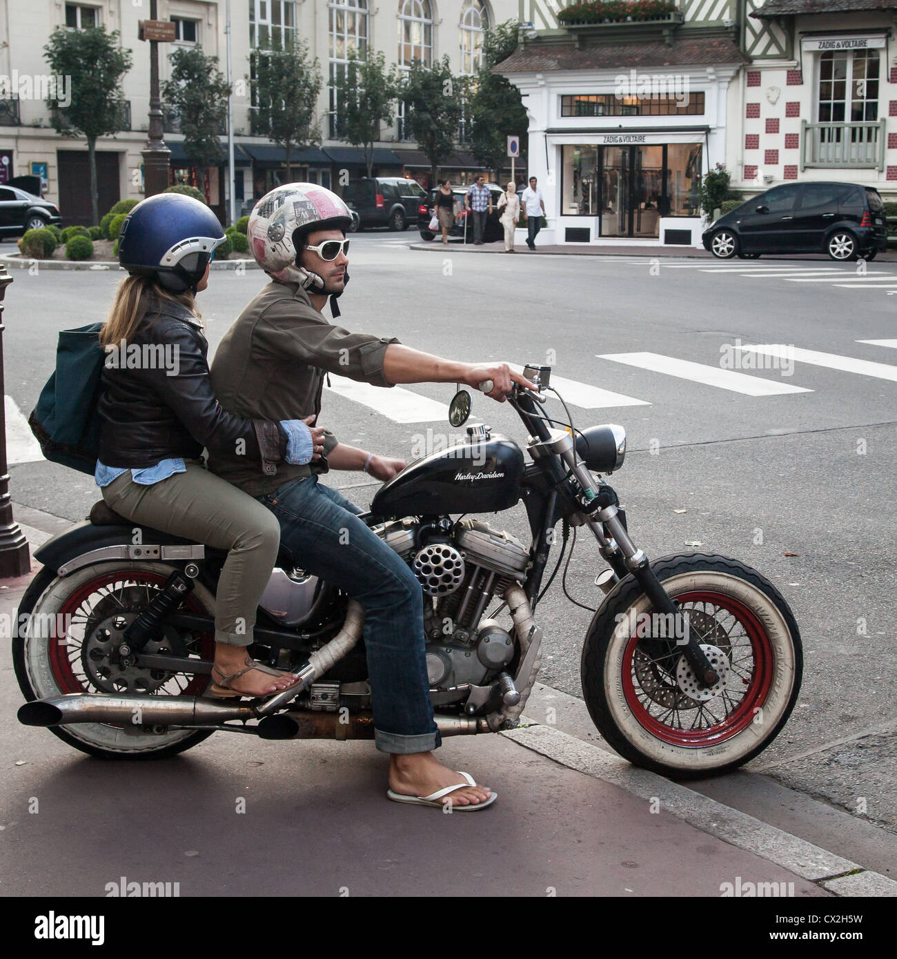 Harley Davidson motor bikers in Deauville France Stock Photo - Alamy