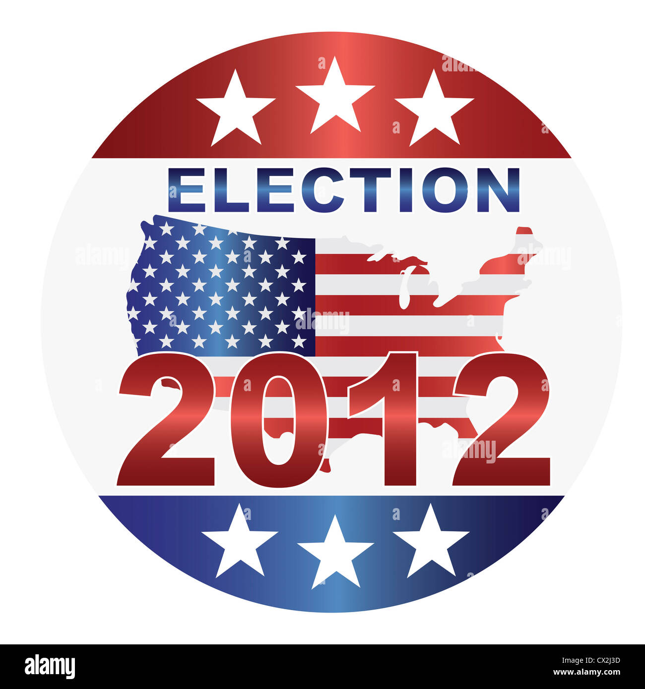 Election 2012 with USA Flag in Map Silhouette Illustration Stock Photo ...