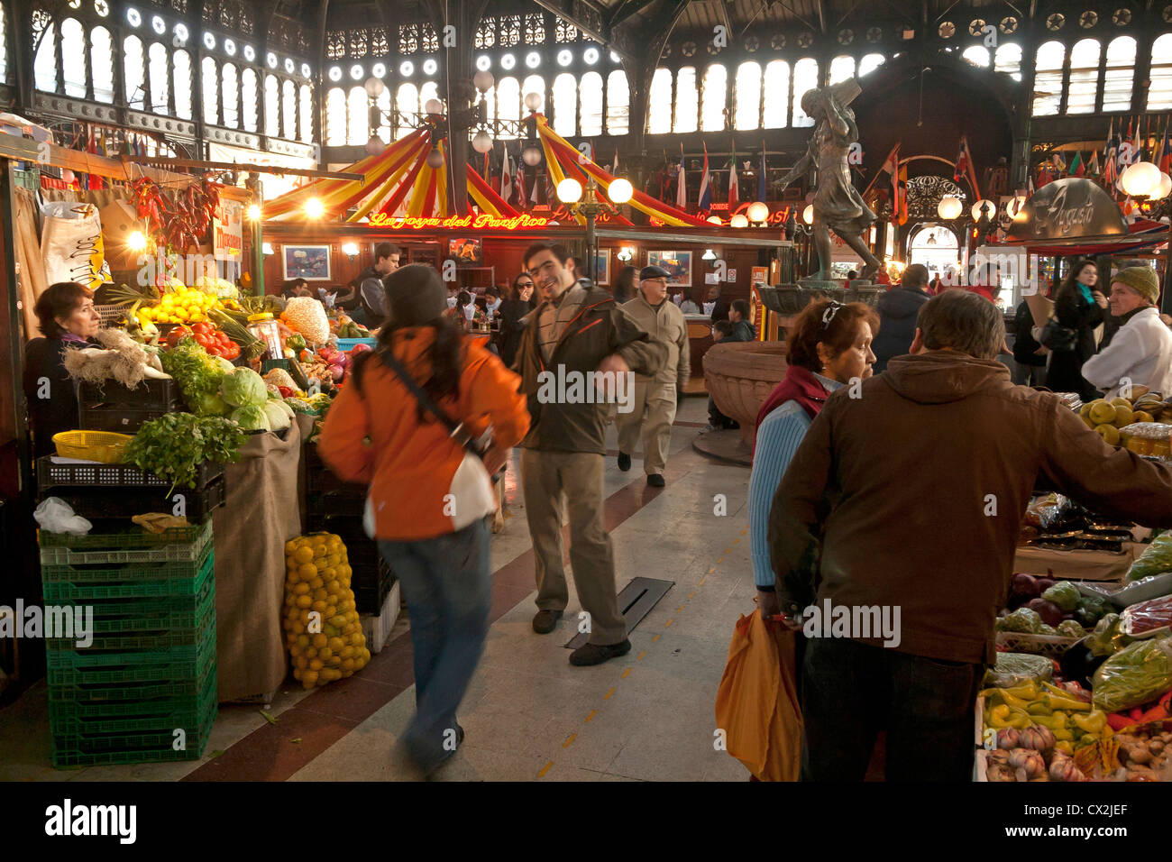 Central market in Santiago de Chile, typical scene, picture 3 of 5 ...