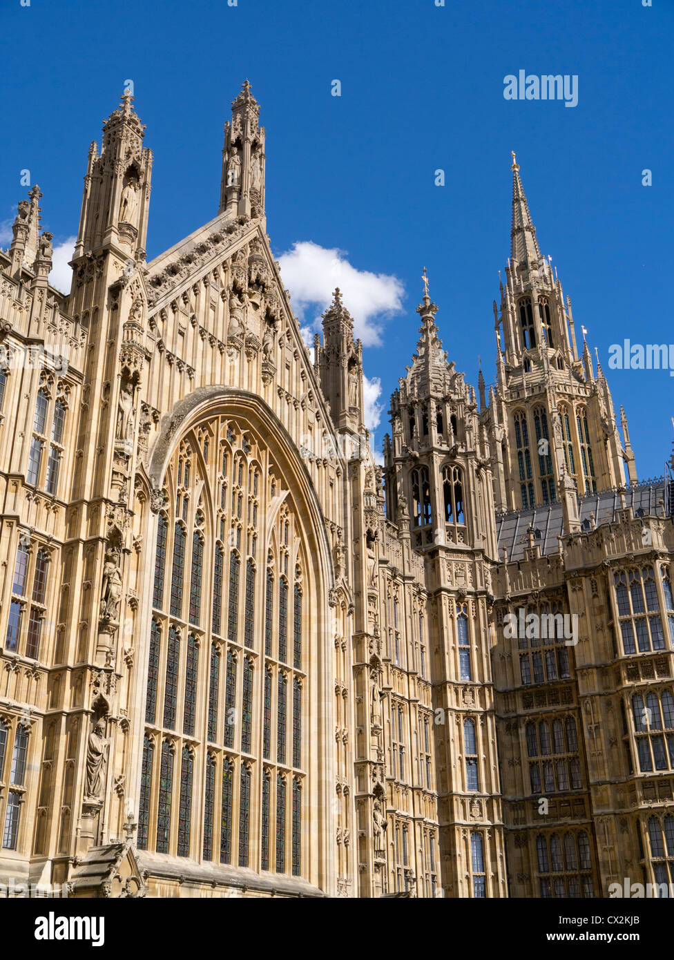 Detail of the Palace of Westminster, Houses of Parliament building in ...