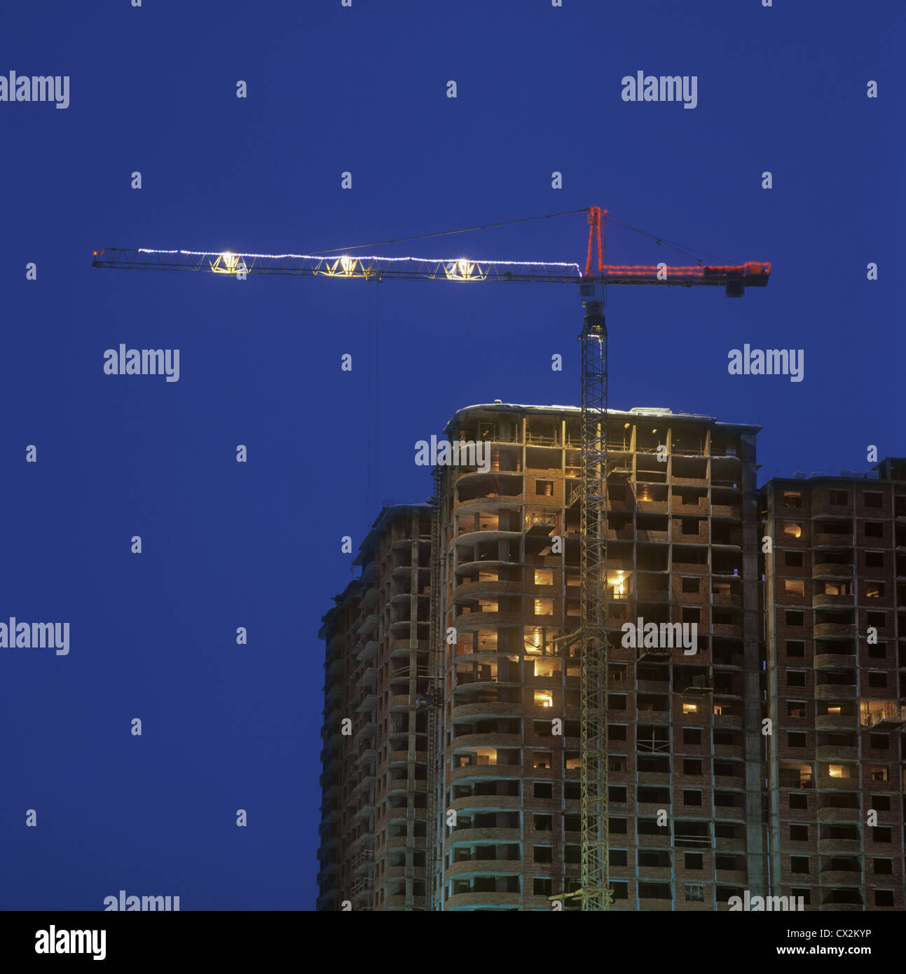 Construction site at night Stock Photo - Alamy
