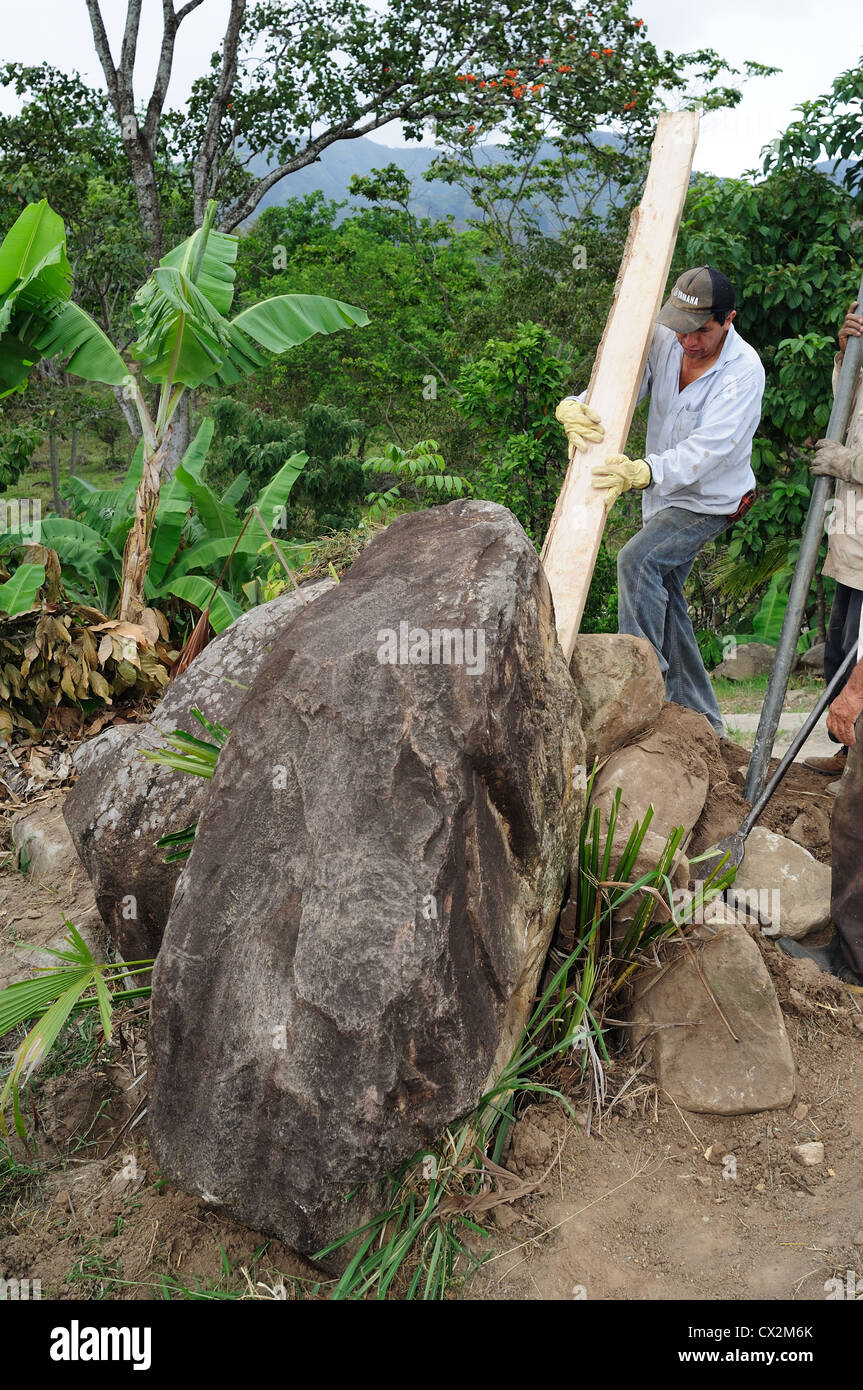 Levering boulder in RIVERA . Department of Huila. COLOMBIA Stock Photo ...
