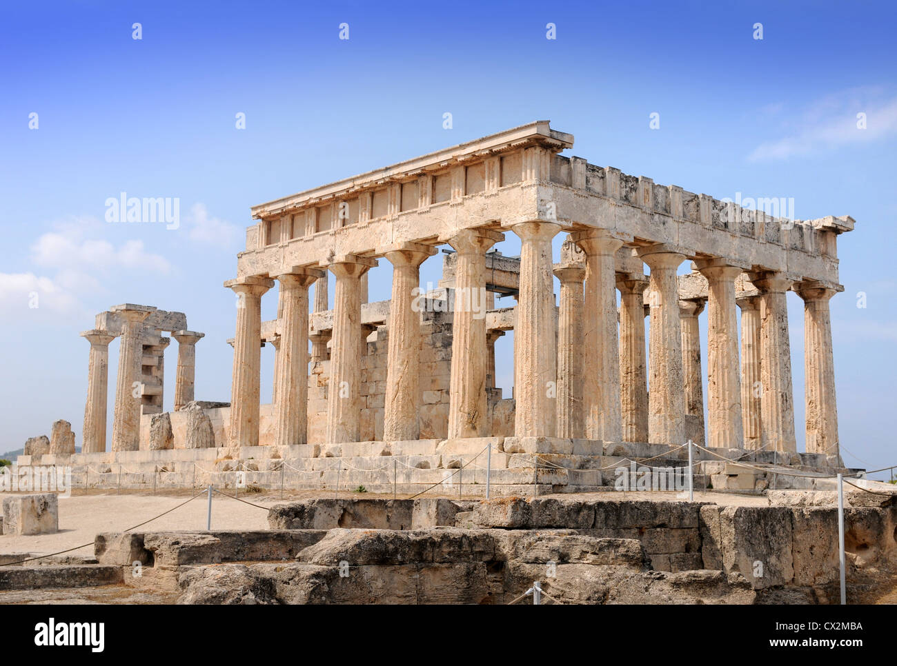 The Temple of Aphaia or Afea on the Greek island of Aegina Stock Photo ...