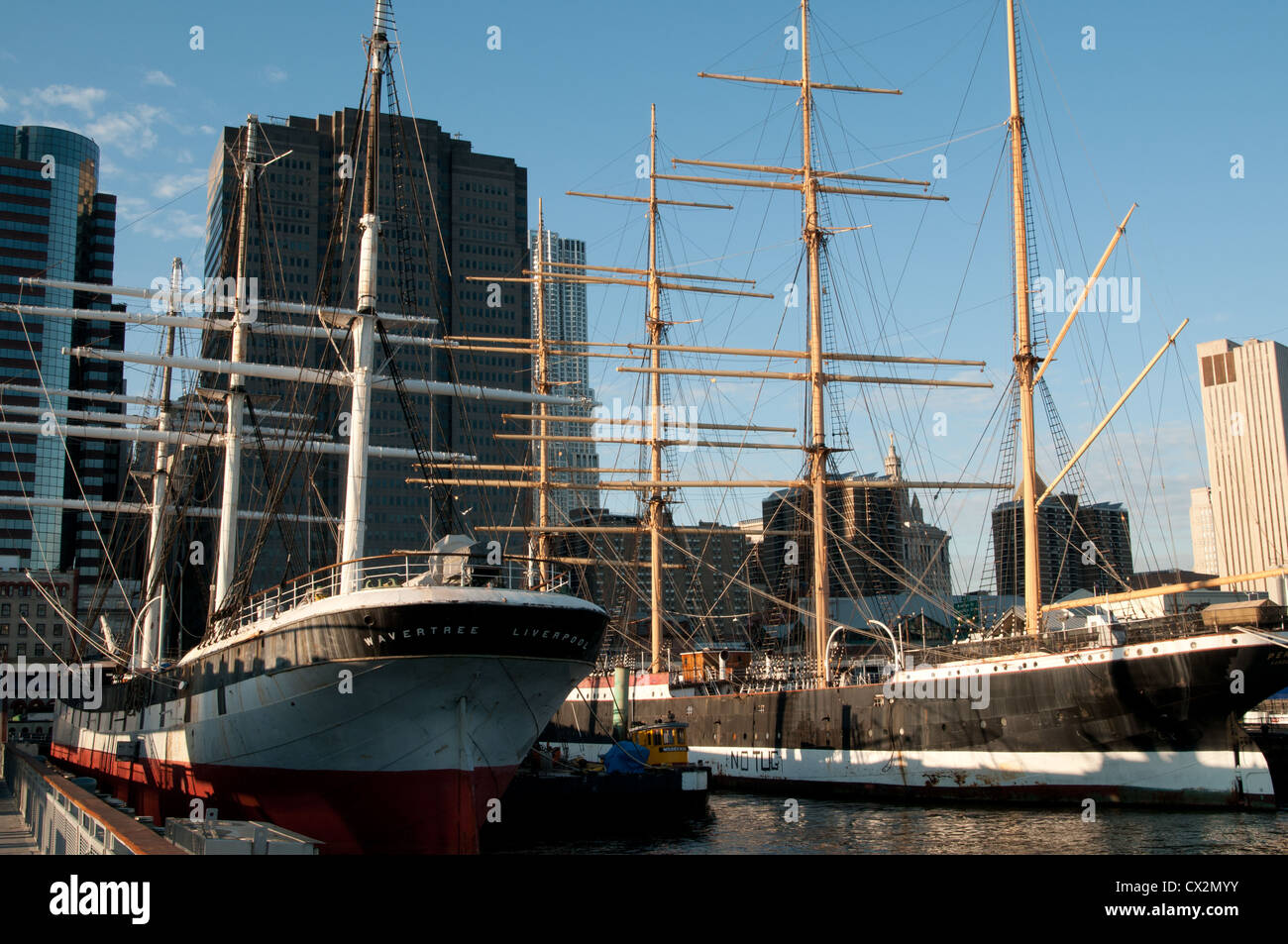 The tall ships Wavertree and Peking are the centerpieces of the ...