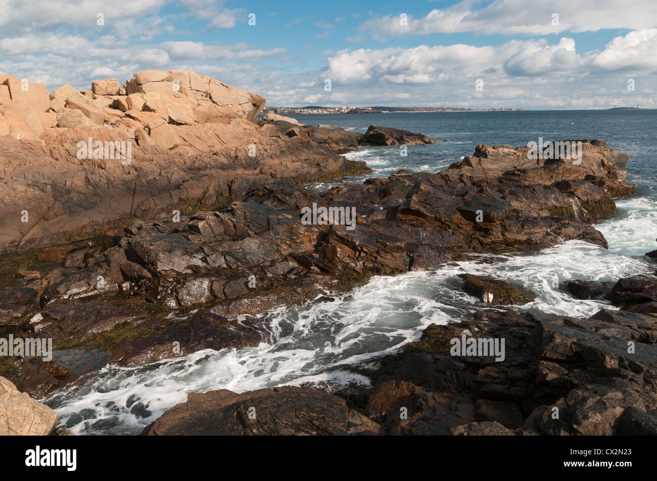 Bass Rocks on the north shore of Gloucester, Massachusetts, on Cape Ann ...