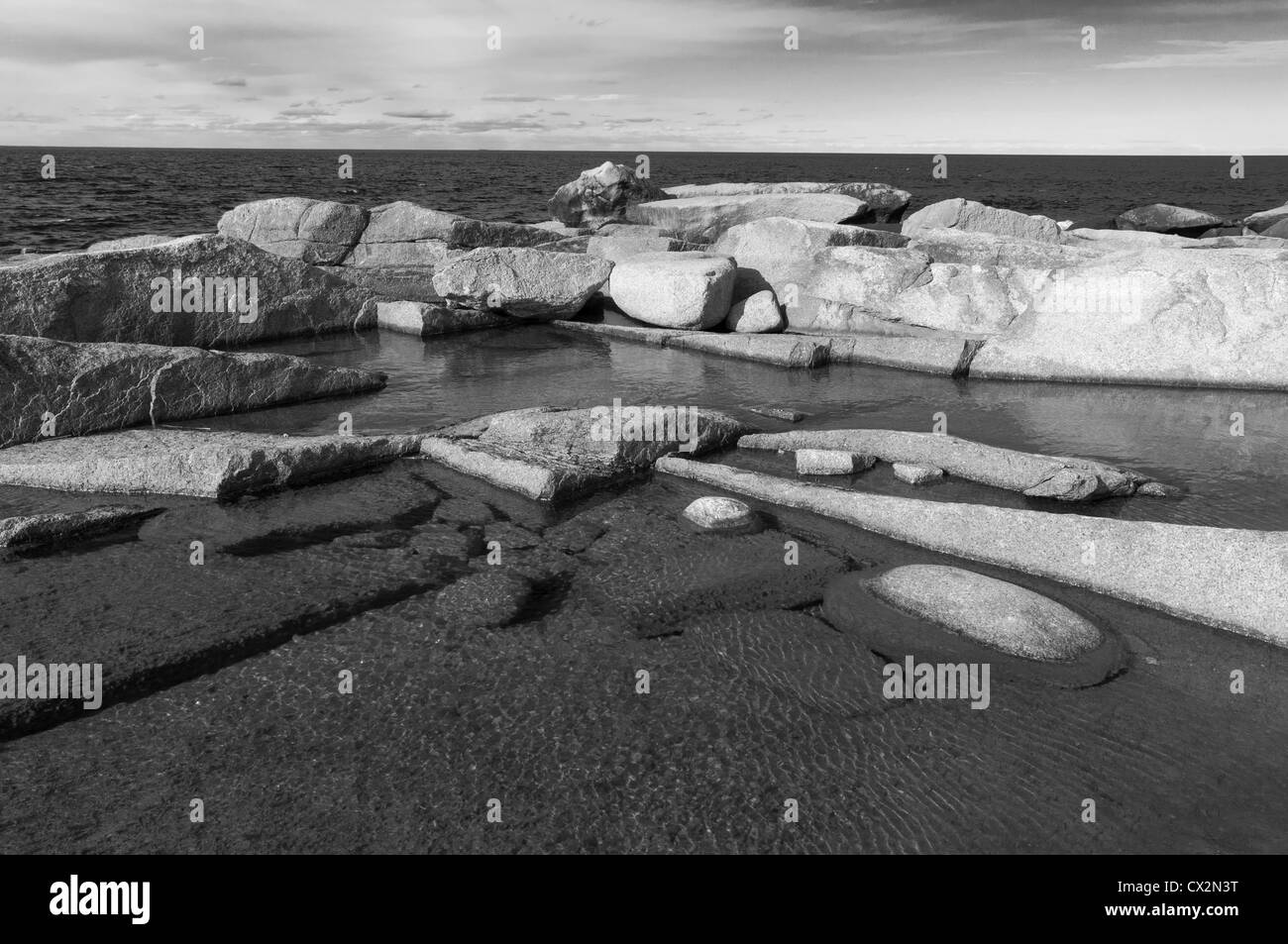Rocks on the seashore at Annisquam Harbor, Gloucester, Massachusetts ...
