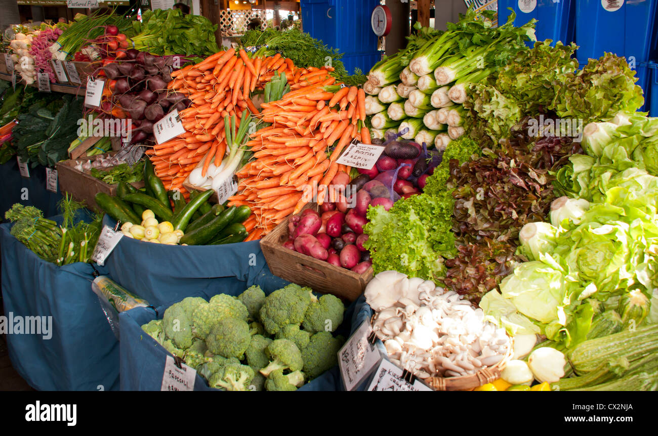 Locally grown fresh vegetables sold at the Historic Farmer Market in ...