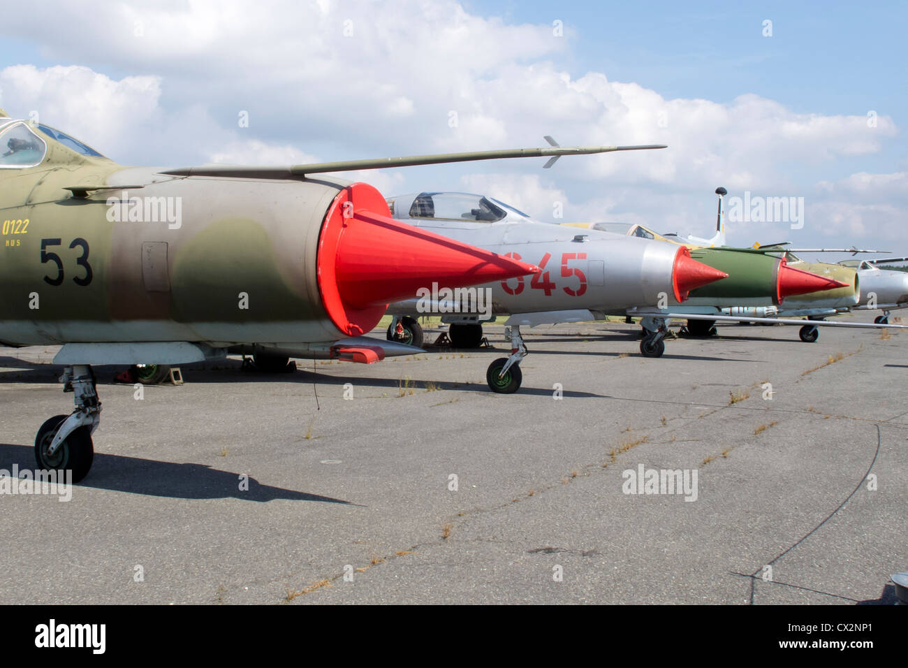 The Luftwaffenmuseum at Gatow, Berlin a line of fighter jets Stock ...