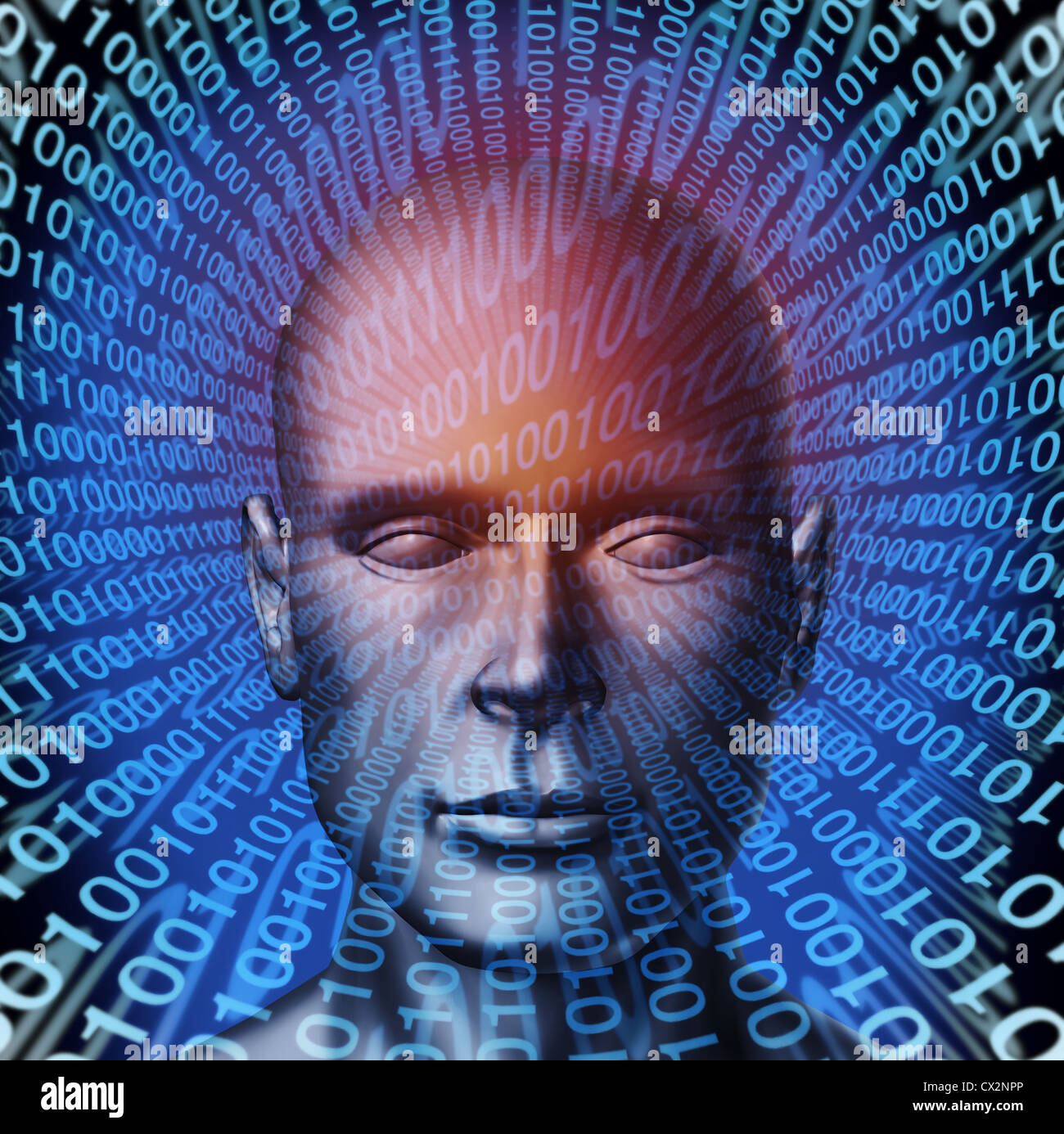 Identity theft technology security concept with a human head and ... Identity theft technology security concept with a human head and ...