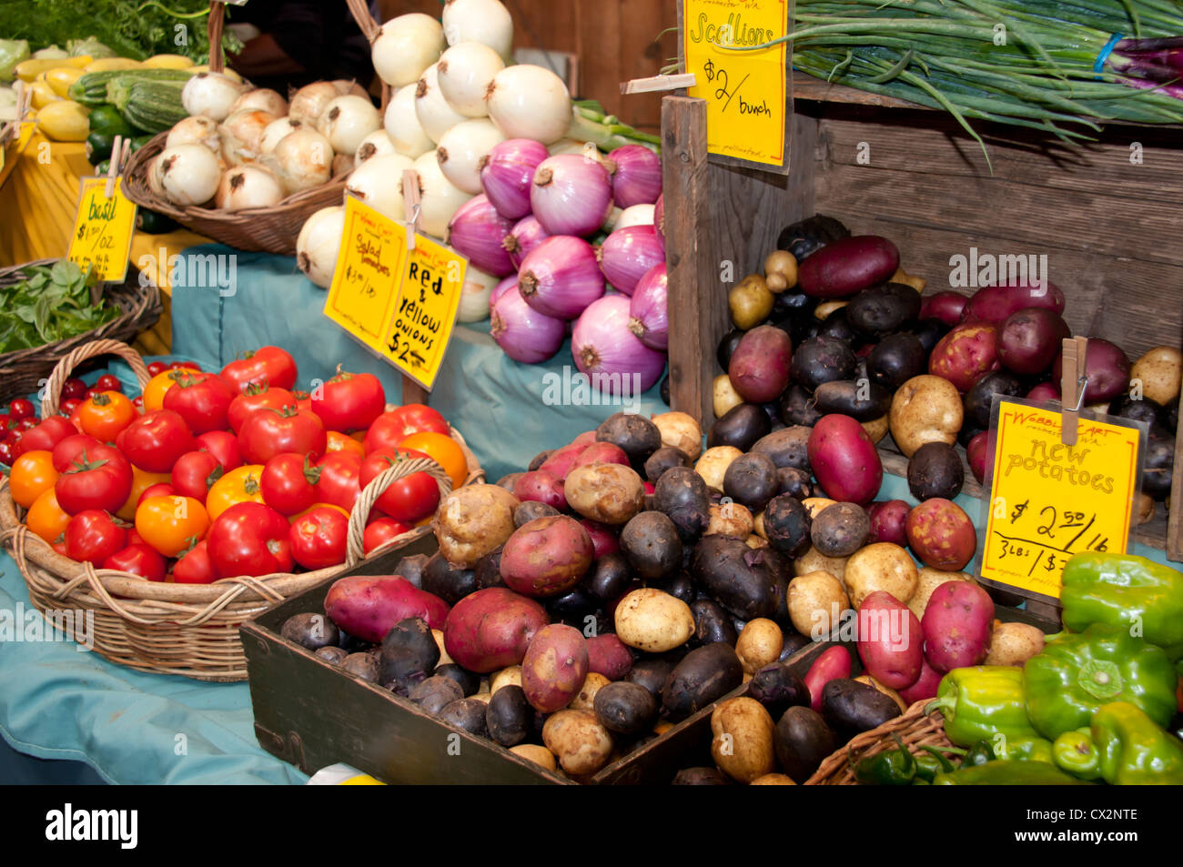 Locally grown fresh vegetables sold at the Historic Farmer Market in ...