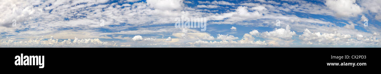 High resolution super panorama of various cloud formations in the sky ...