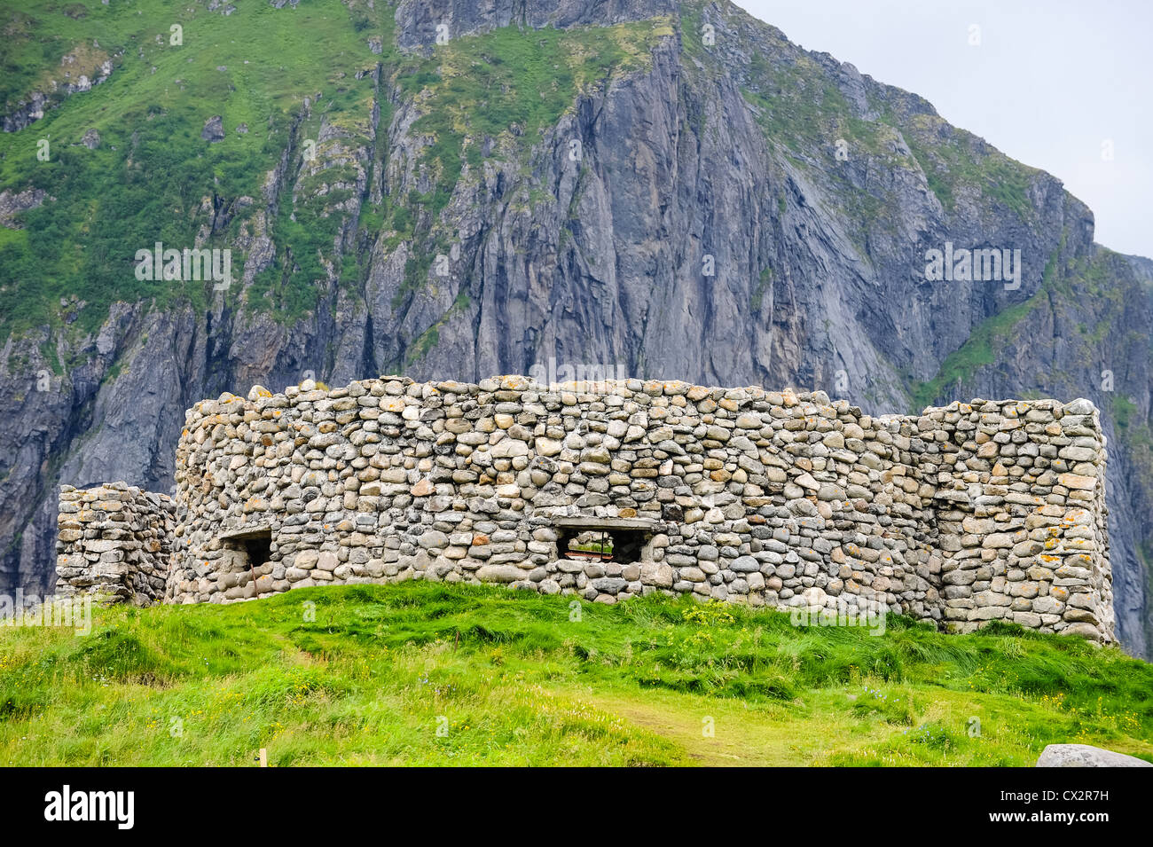 Norway, Lofoten. The fortification Borga on Eggum was a German radar ...
