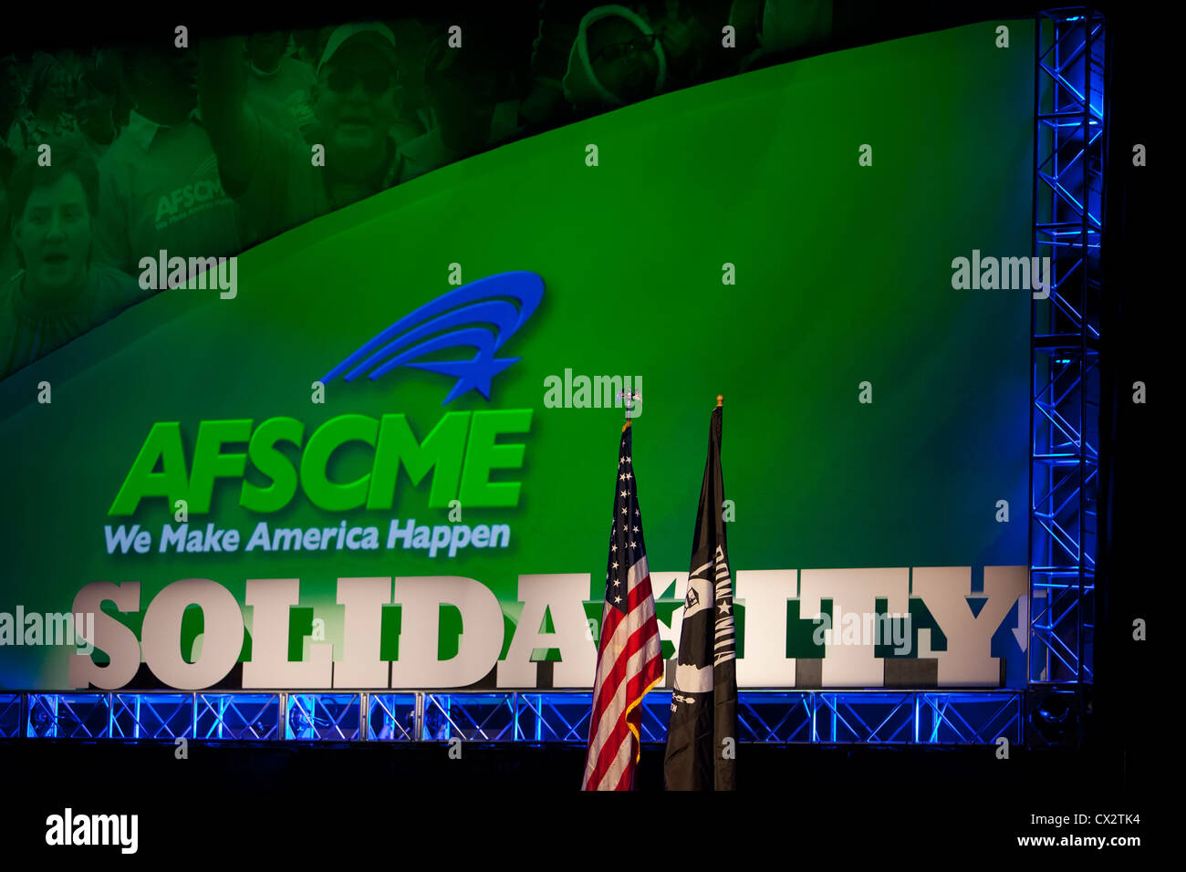 A backdrop at the biannual convention of the American Federation of ...