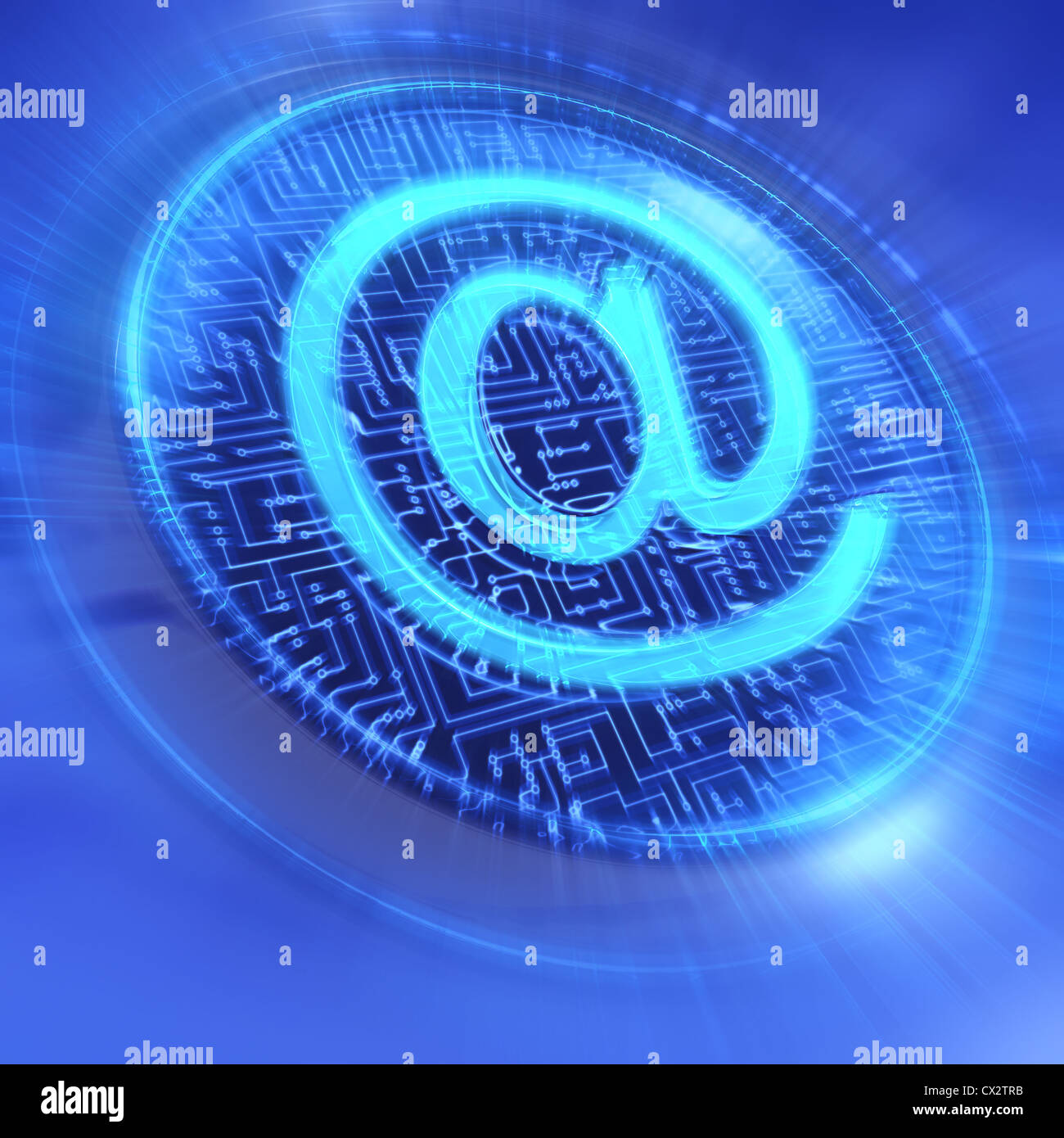 At sign in the center of the button Stock Photo - Alamy