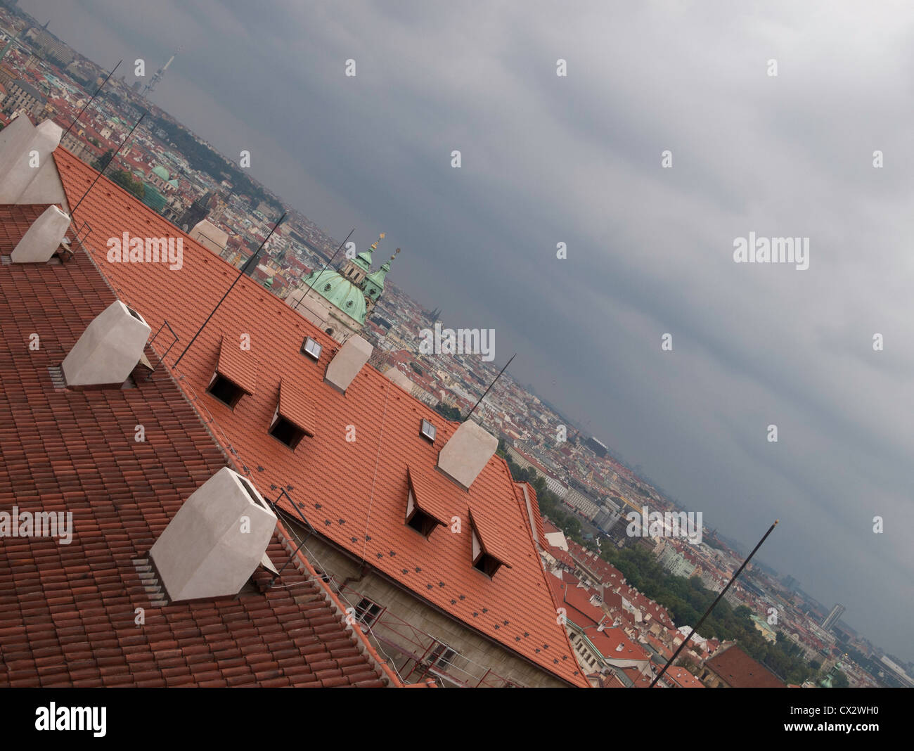 Overview of Prague roofs Stock Photo - Alamy