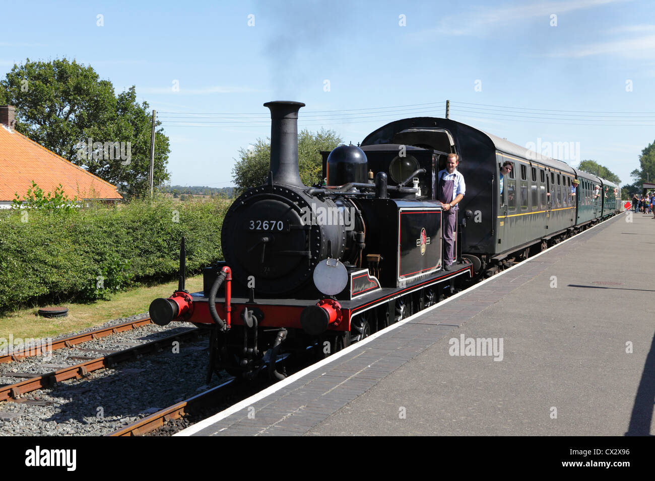 Kent and East Sussex Railway old steam engine at Bodiam Station East ...