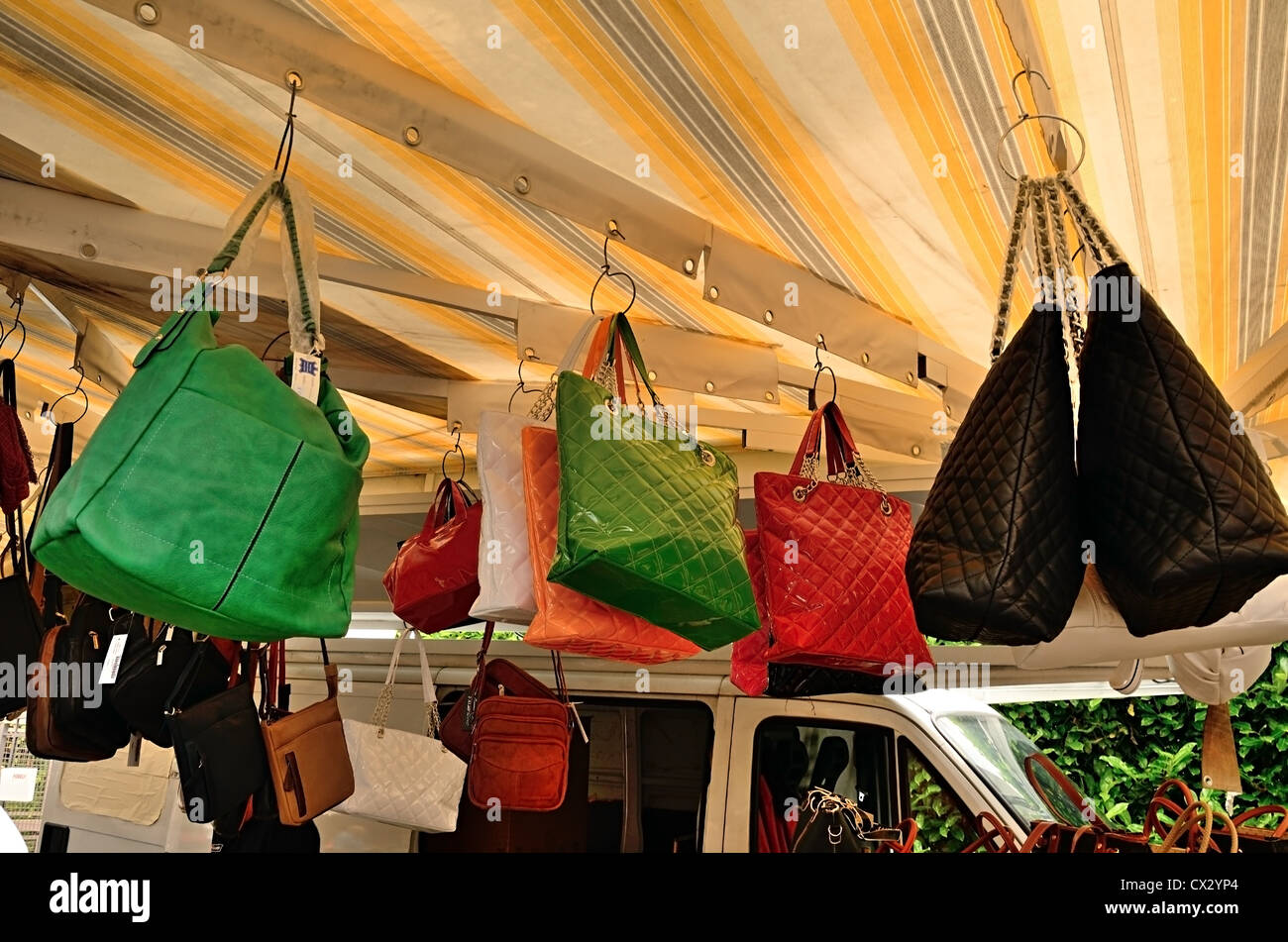 Market Stall selling Bags Stock Photo - Alamy