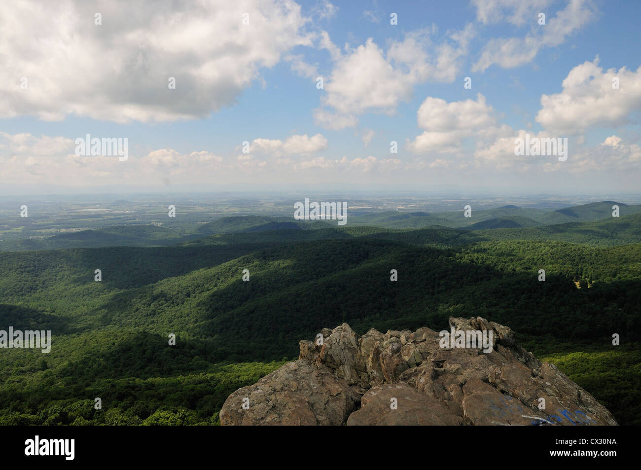 The view north from Humpback Rocks, a popular day hike on the Blue ...