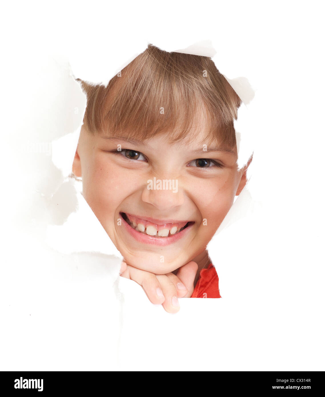 Happy Kid Face White Background