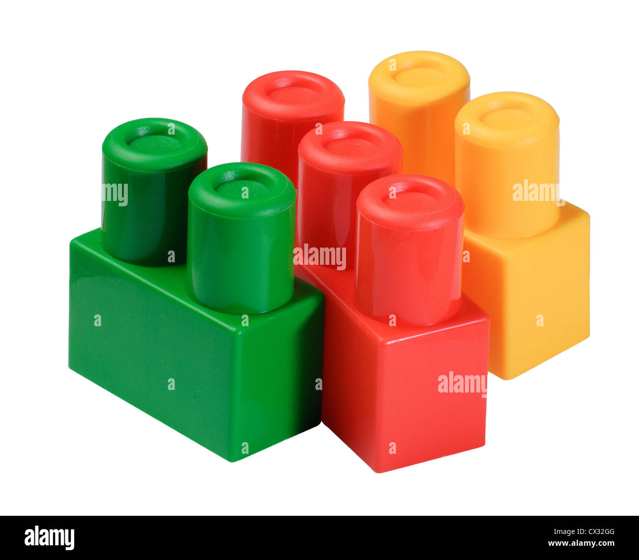 colorful toy building blocks stacks isolated on white Stock Photo - Alamy