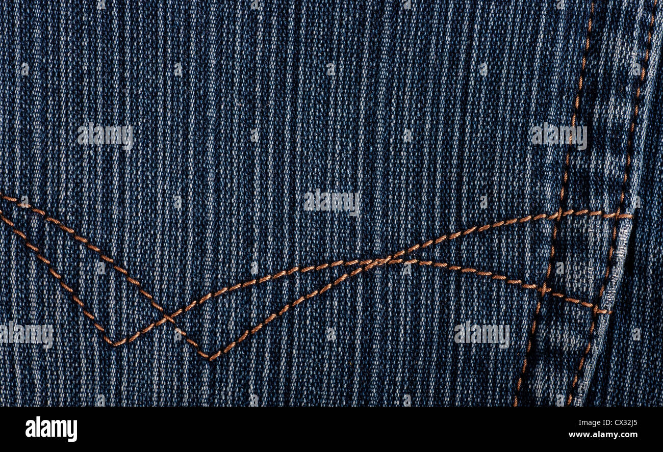 Closeup of a jeans texture with seam Stock Photo - Alamy
