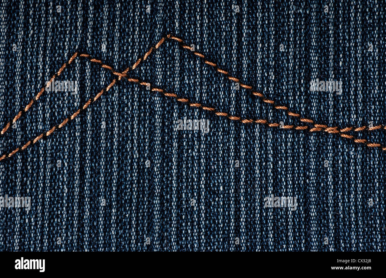 Closeup of a jeans texture with seam Stock Photo - Alamy