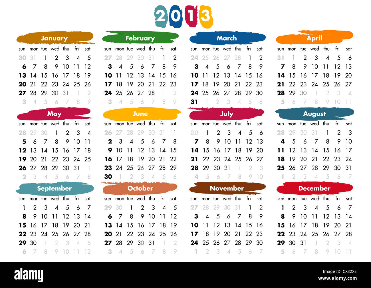 2011 calendar month june hi-res stock photography and images - Alamy