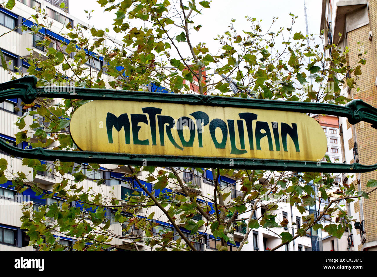A Parisian metro sign, subway, exit Stock Photo - Alamy