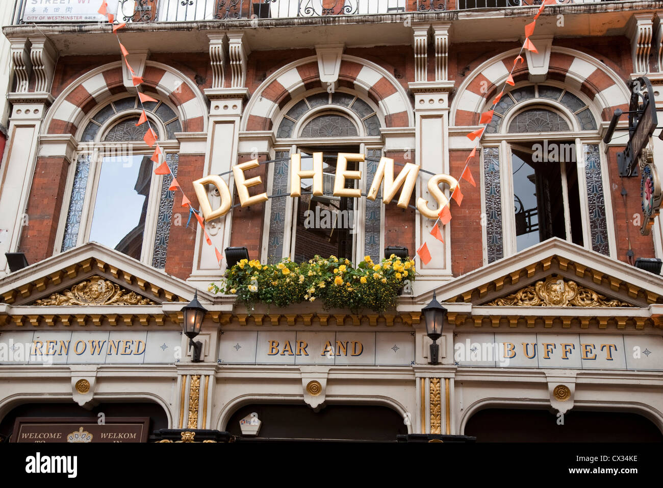 De Hems Pub Facade, London, England, UK Stock Photo - Alamy