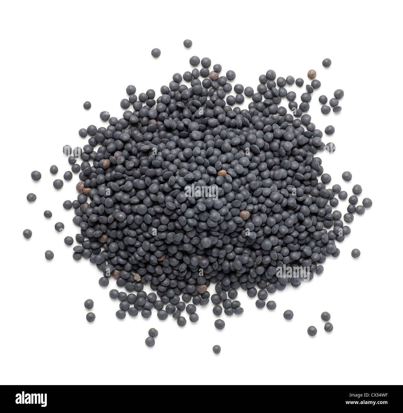 Black lentil isolated on white hi-res stock photography and images - Alamy