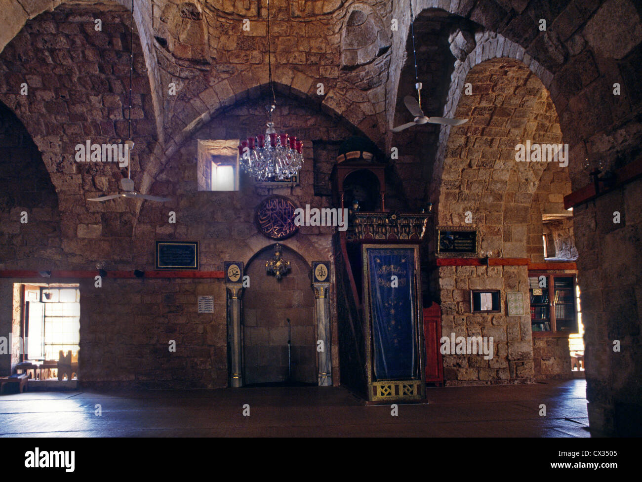 Tripoli Lebanon Tanyal Mosque Interior Stock Photo - Alamy