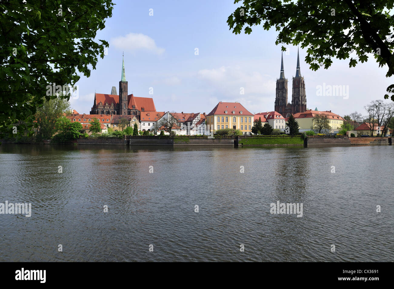 Wroclaw, ostrow tumski, odra, river, architecture, old, dolnoslaskie ...