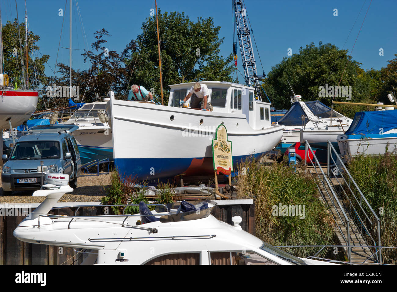 Boatyard on river stour sandwich hi-res stock photography and images ...