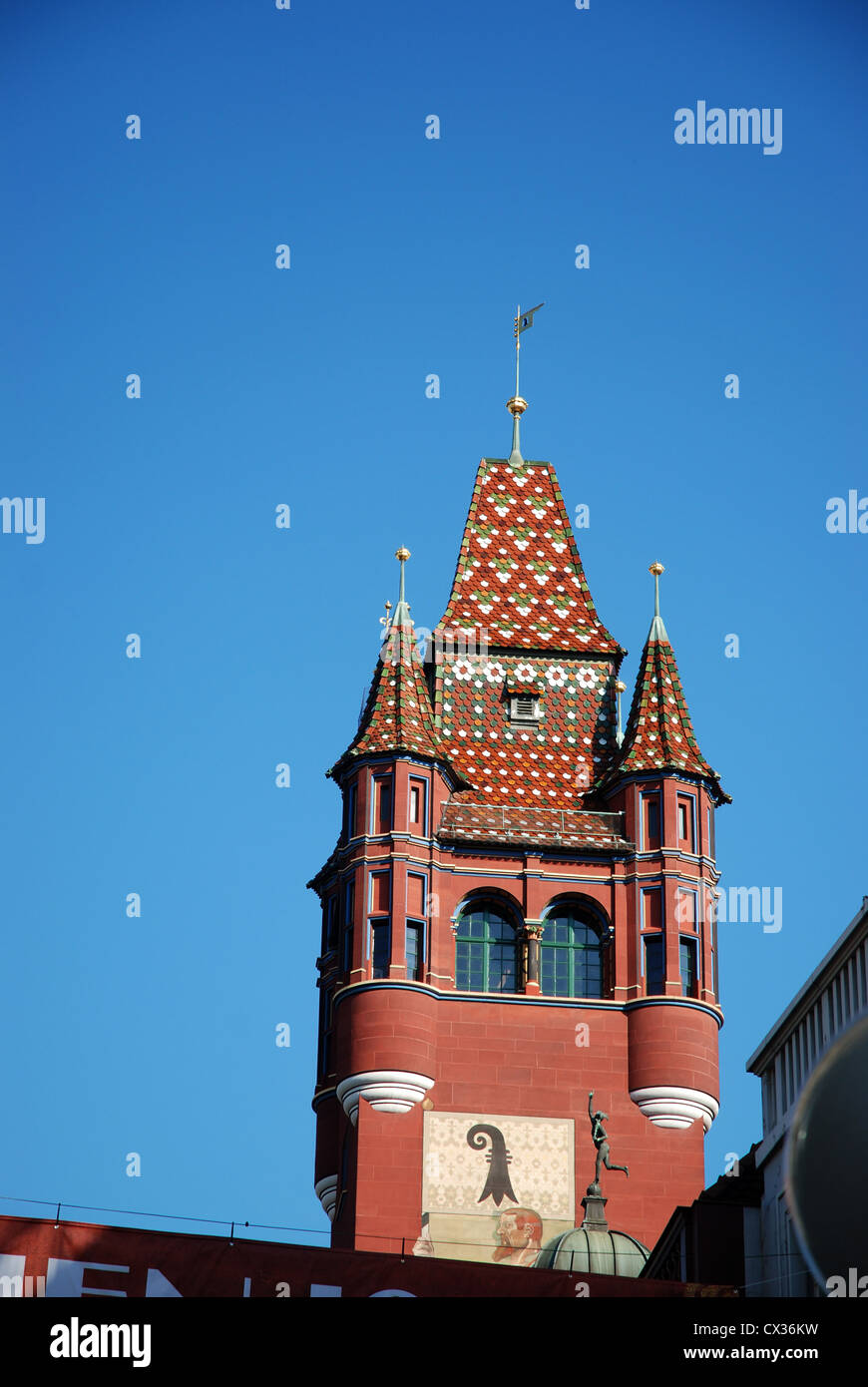 Ornate tower on a building in Basel Switzerland Stock Photo - Alamy