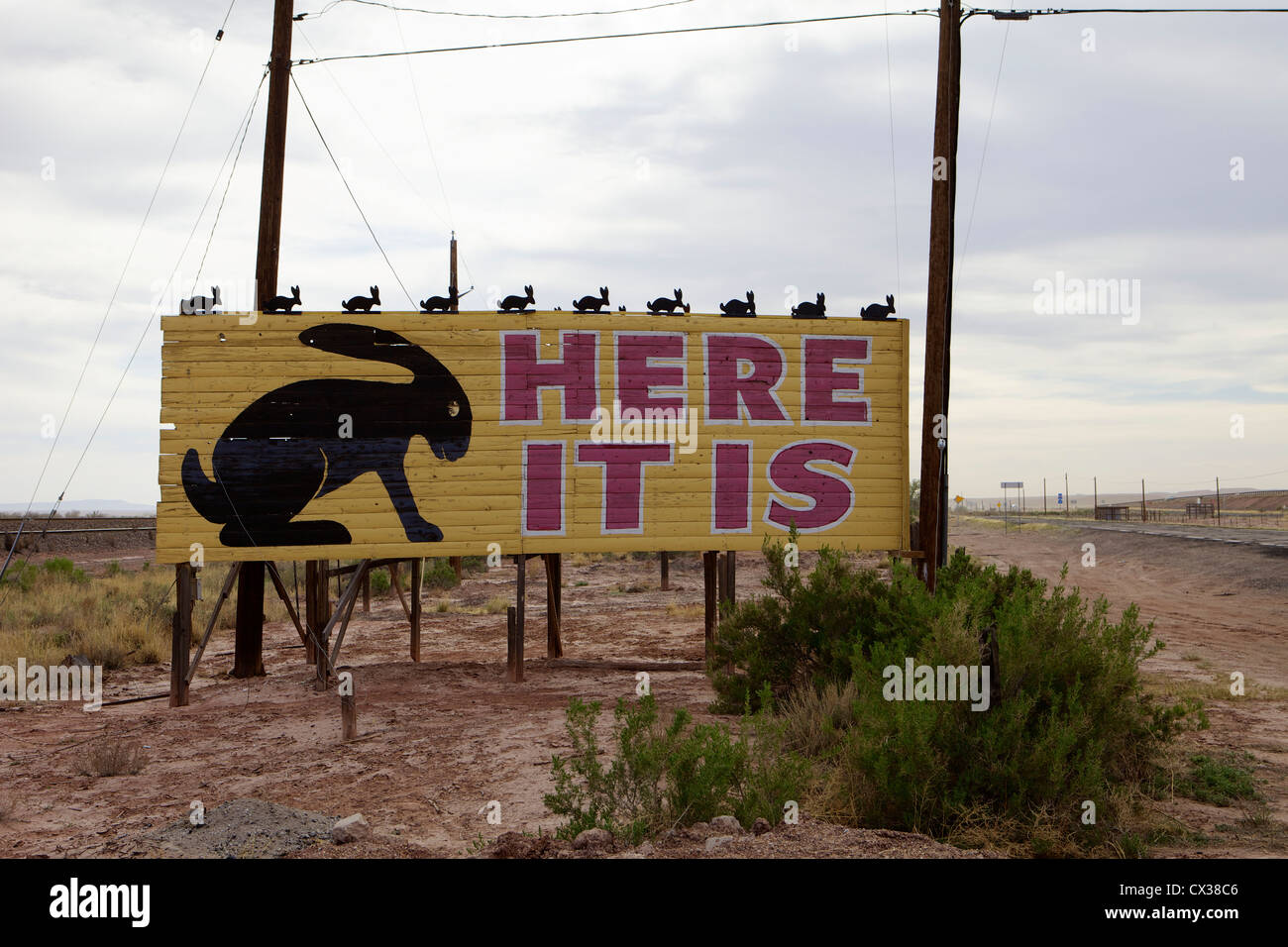"Here It Is" billboard at the Jackrabbit Trading Post on Route 66 near ...