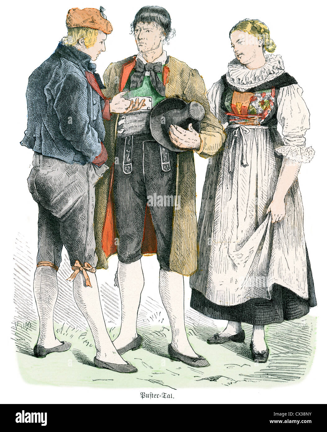 Traditional costumes of Puster Valley, a valley in the Alps Stock Photo ...