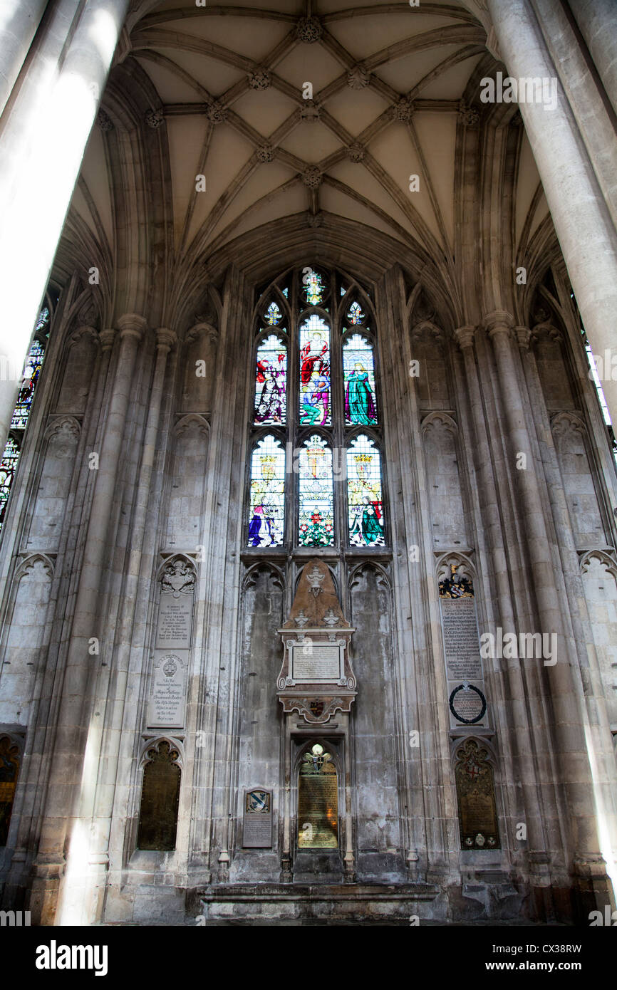 Wall of Mural memorials (Thomas Lacy / Katherine Pool) in Winchester ...