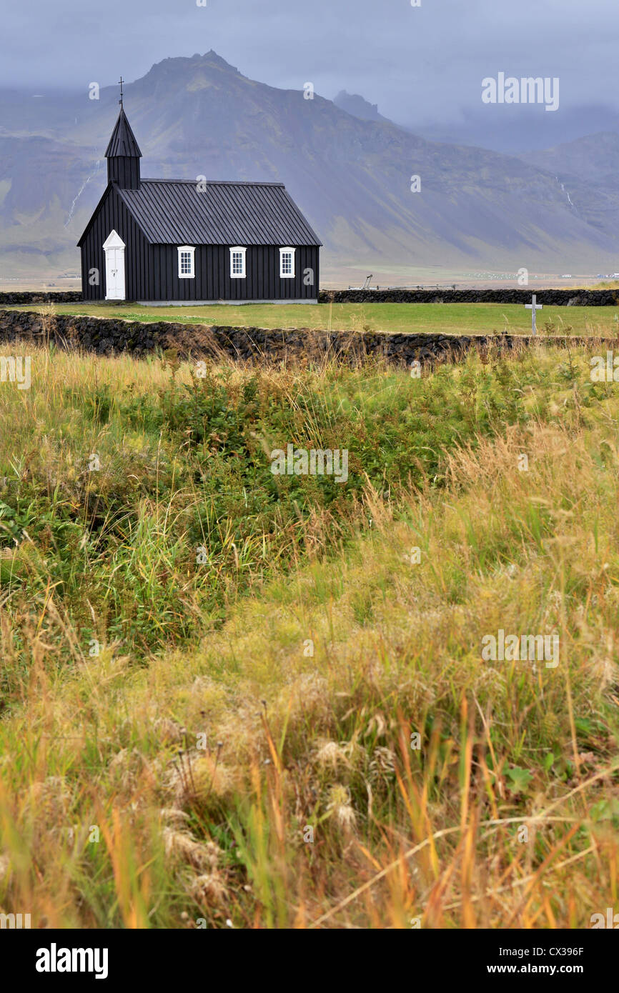 Black Church - Budir, Iceland Stock Photo - Alamy