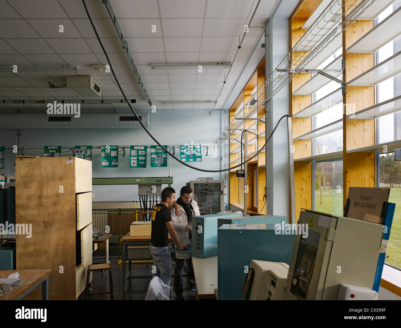Lycee Joseph Marie Jacquard, Caudry, France. Architect: Lucien Kroll ...