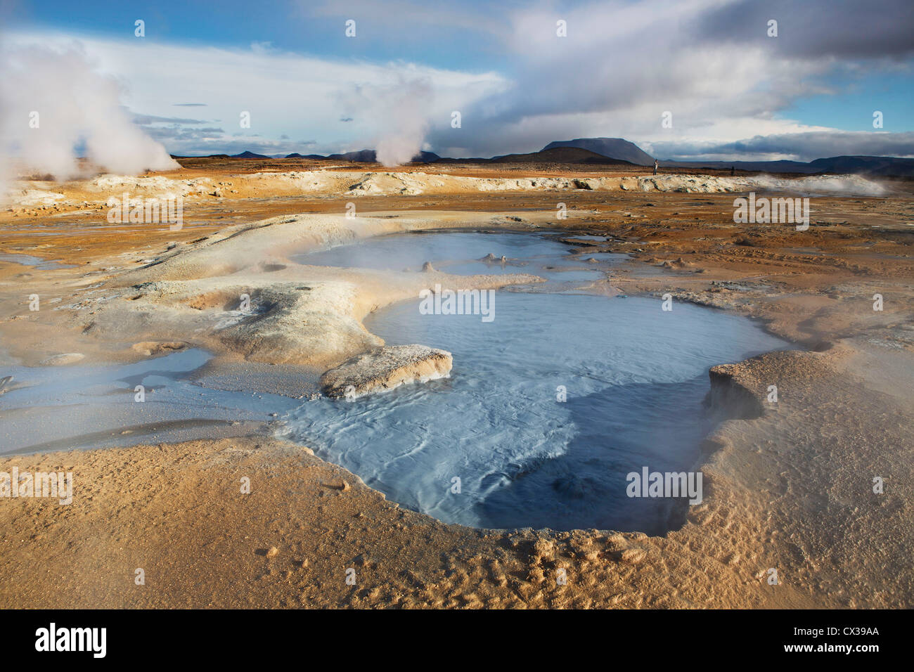 Bubbling Geothermal Mud Pool in Hverir, Iceland Stock Photo - Alamy