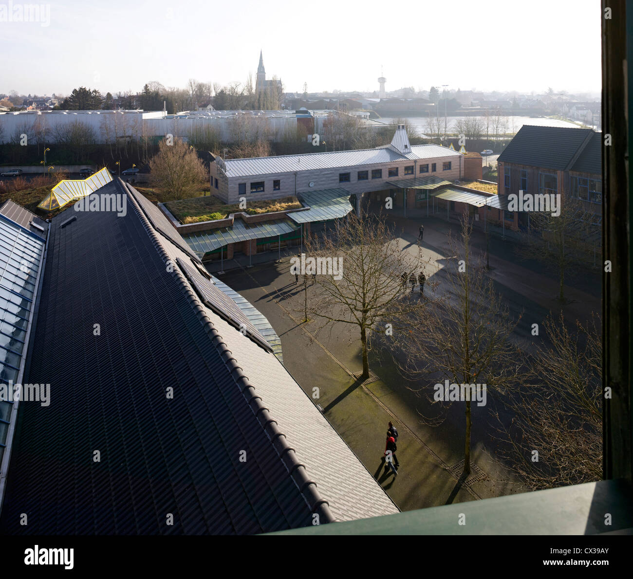 Lycee Joseph Marie Jacquard, Caudry, France. Architect: Lucien Kroll ...