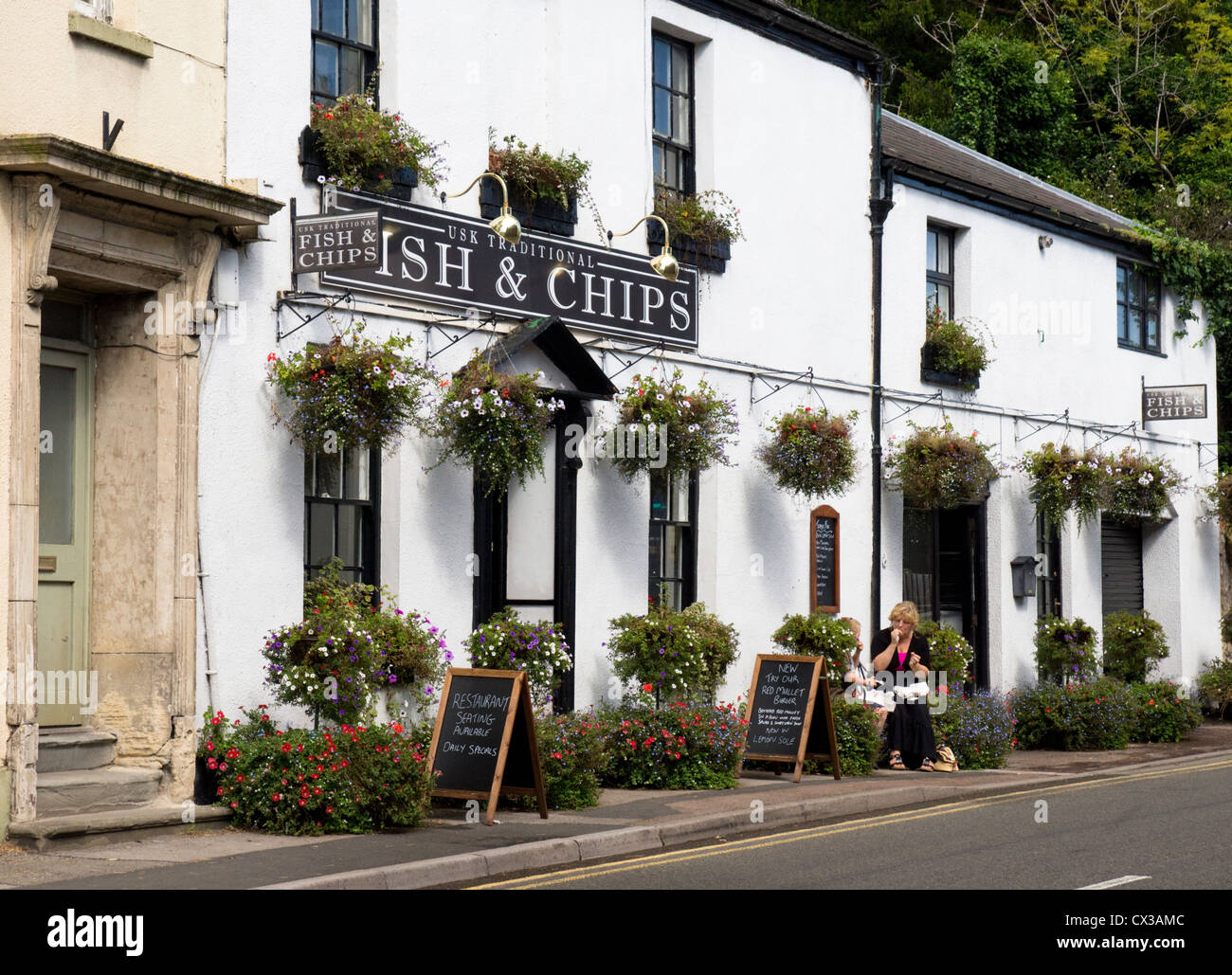 Usk, a village in Monmouthshire Wales UK Stock Photo - Alamy