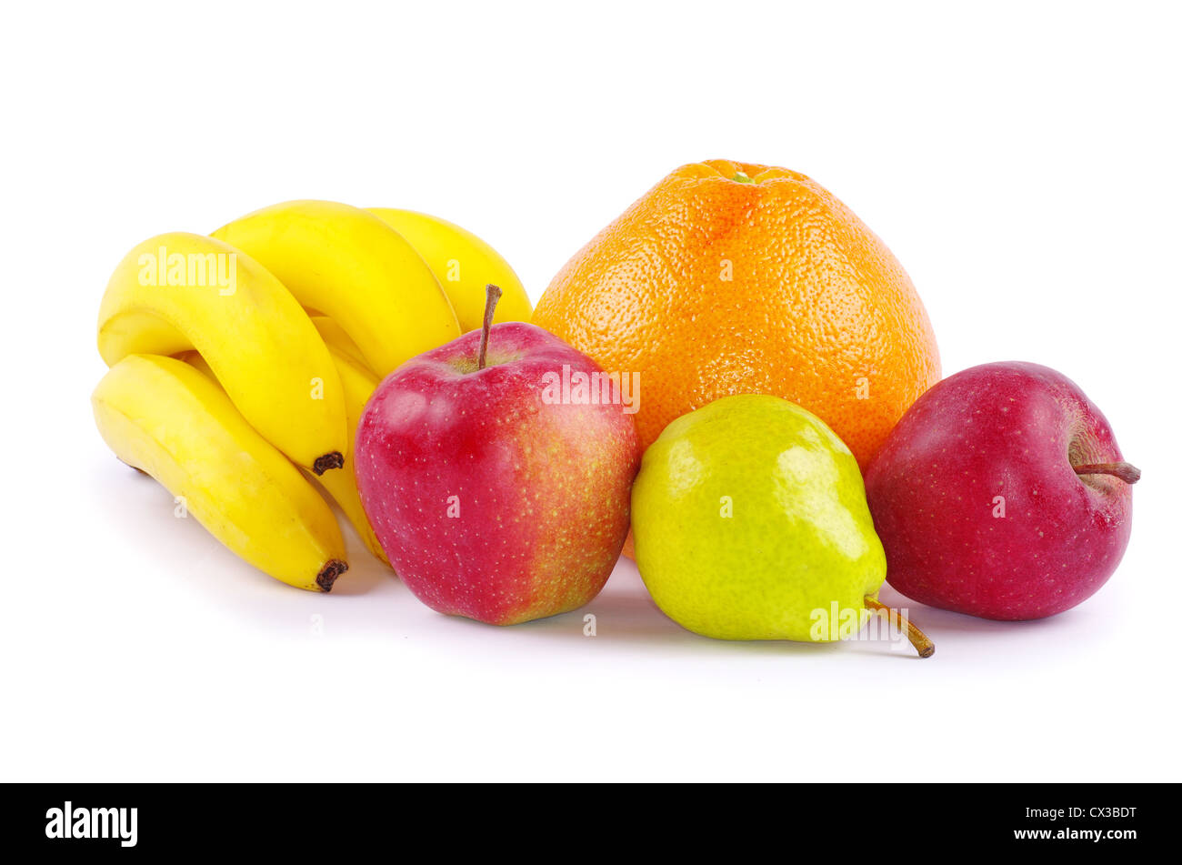 Composition with fruits isolated on white Stock Photo - Alamy